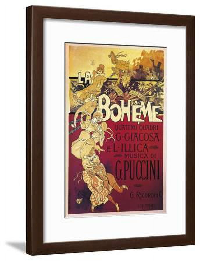 Poster for La Boheme, Opera by Giacomo Puccini, 1895, Framed Art Print ...