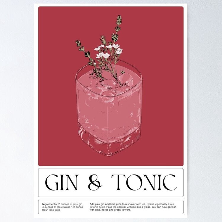 Poster gin, gin and tonic, drink, tonic, cocktail, gin tonic, alcohol ...