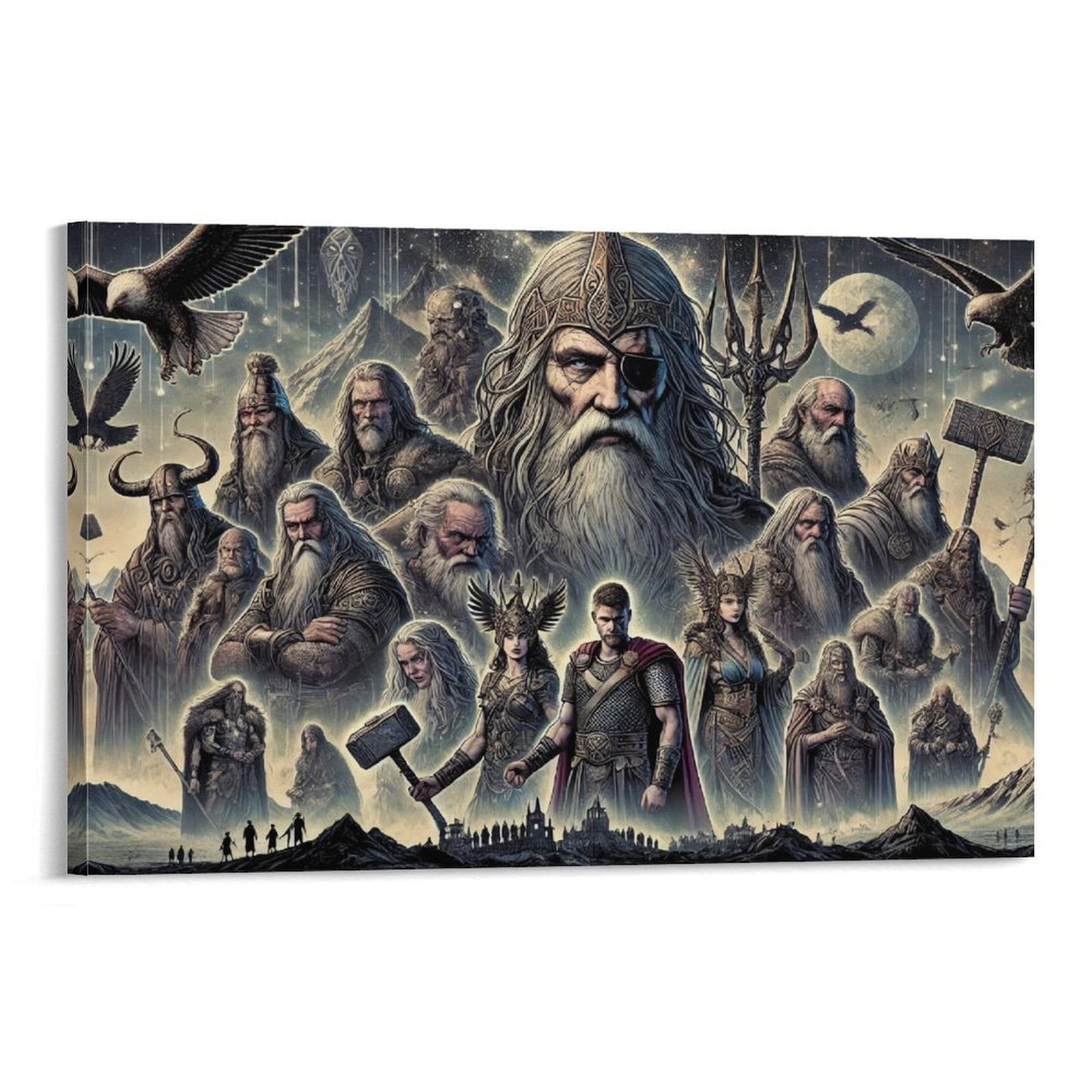 Poster of Norse Mythical Gods Artworks Picture Print Poster Wall Art ...