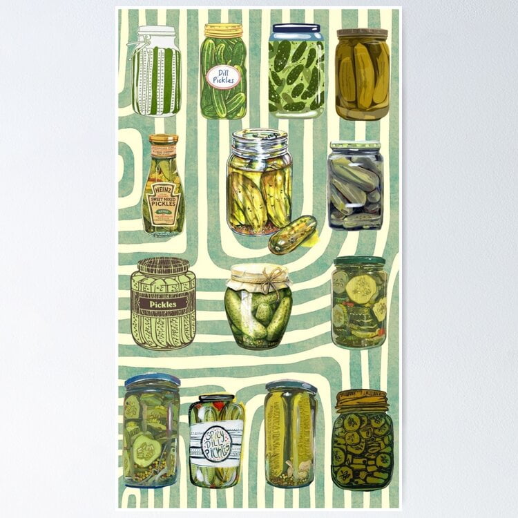 Poster pickle, food, pickles, dill, green, cute, funny, foodie, food ...