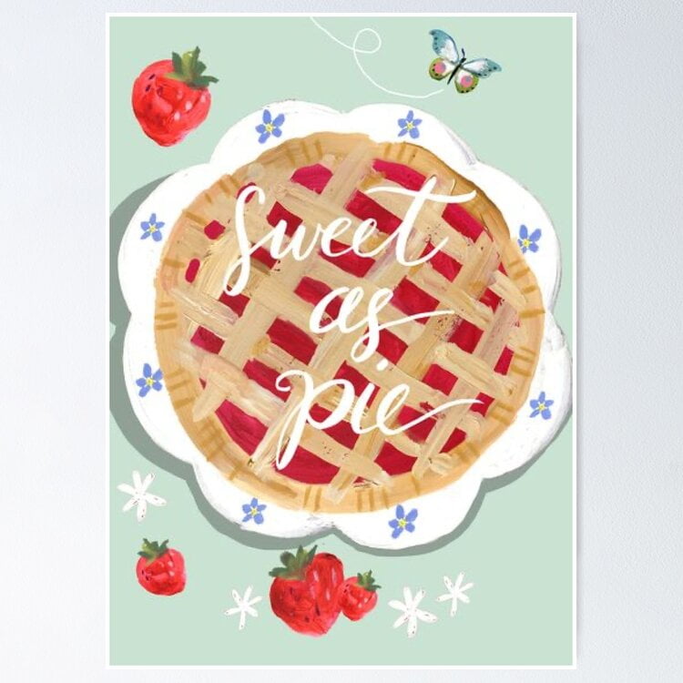 Poster pie, strawberry pie, dessert, strawberry, red, cake, food, love ...