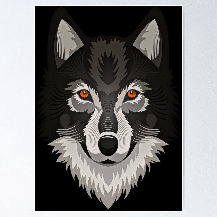 Poster wolf gaze portrait - Unframed Poster, 12x18 - Walmart.com