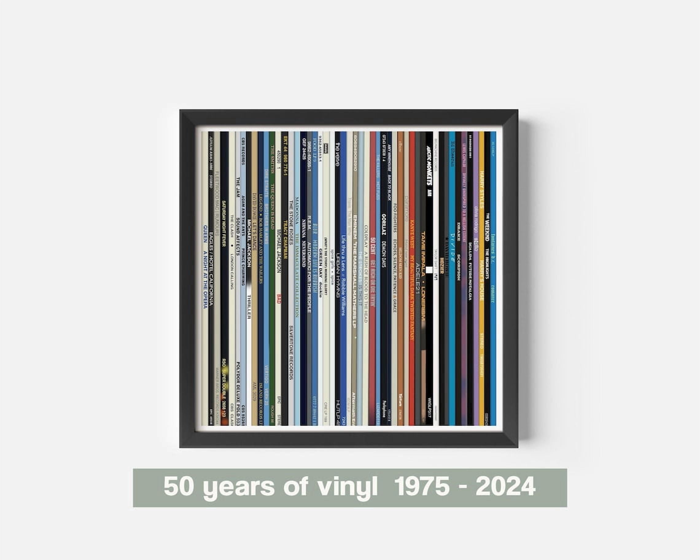 PosterArt 50 Vinyl Record Spine Poster 50 Years of Vinyl Print Retro ...