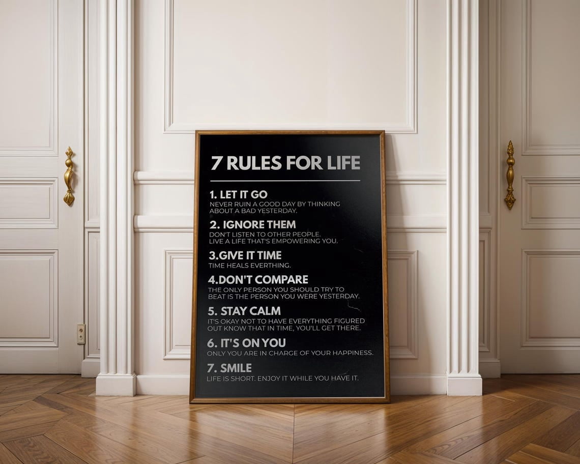 PosterArt 7 Rules for Life Motivational Poster, Inspirational Wall Art ...