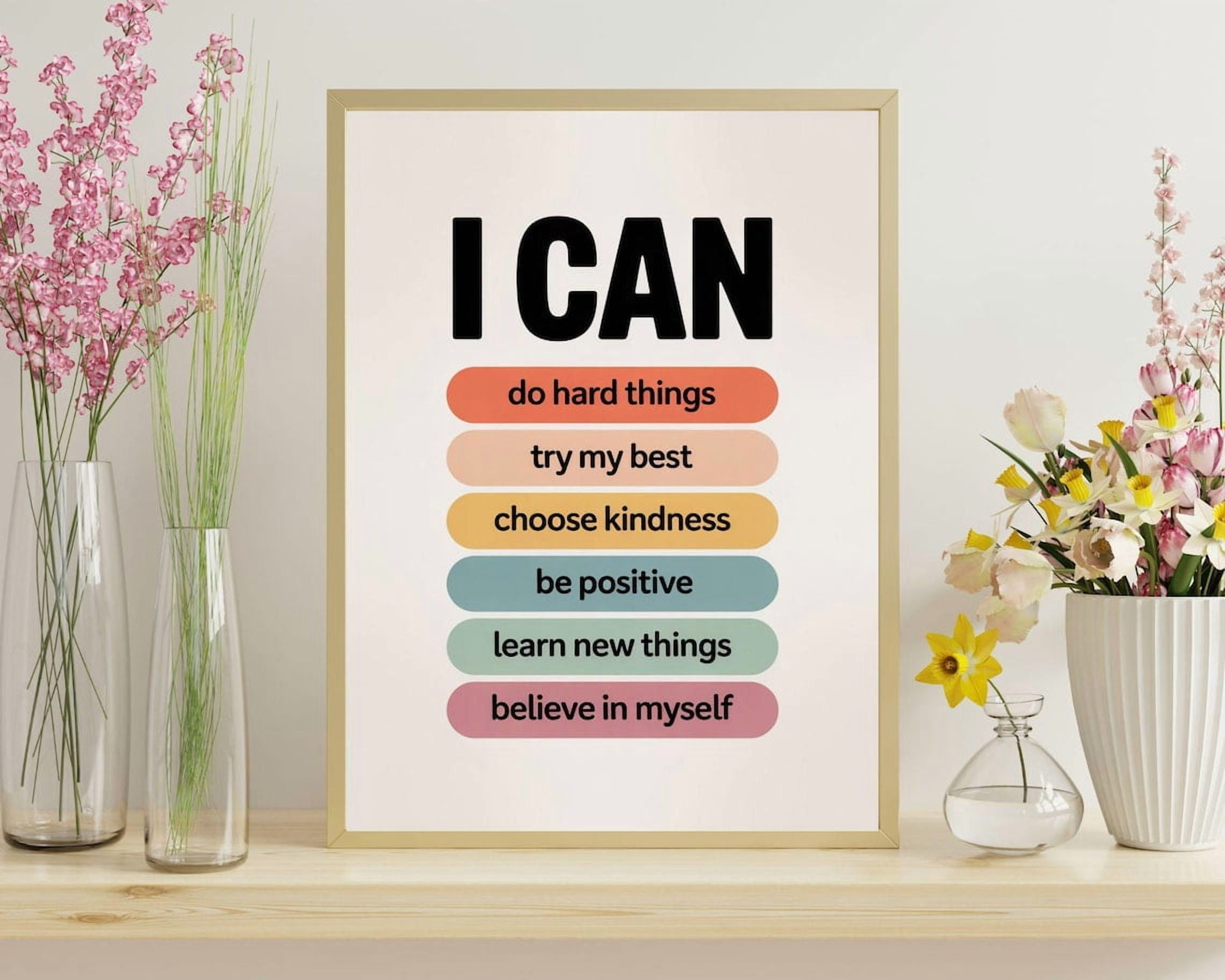 PosterArt Affirmations Poster Wall Art Positive Quote Print “I Can Do ...
