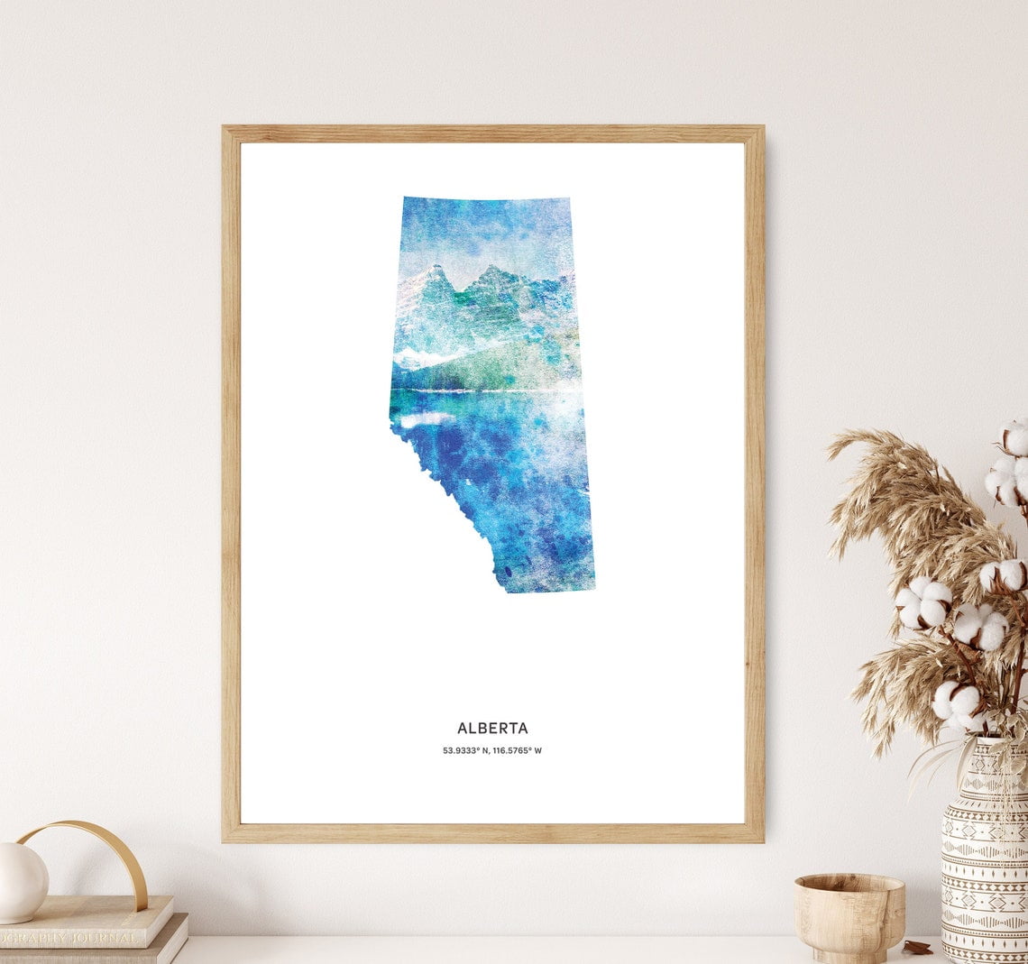 PosterArt Alberta Print, Alberta Poster, Alberta Map Art, Map of ...
