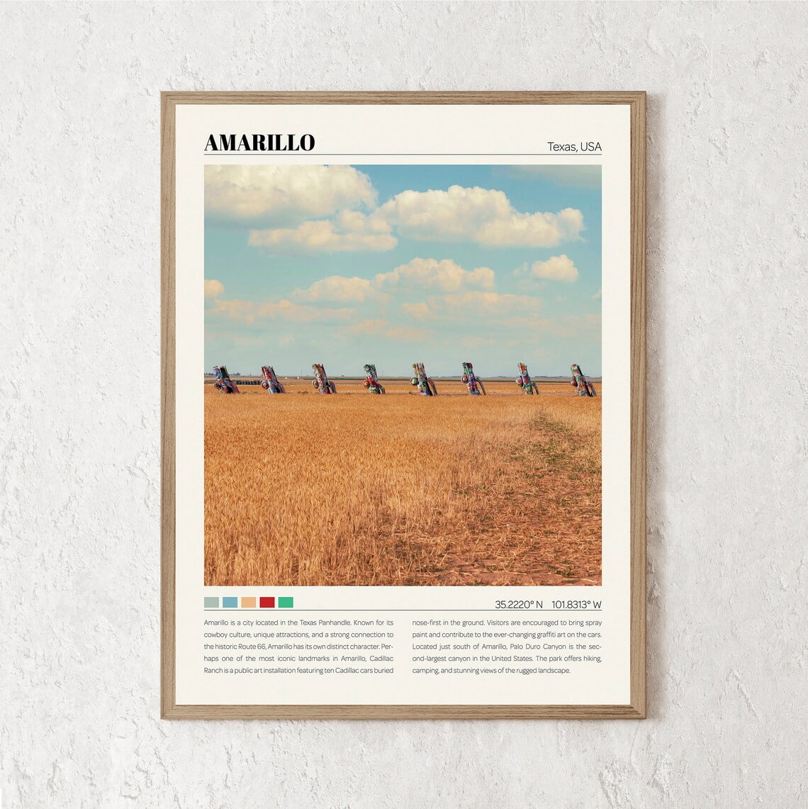 PosterArt Amarillo Print, Amarillo Wall Art, Amarillo Poster, Amarillo ...