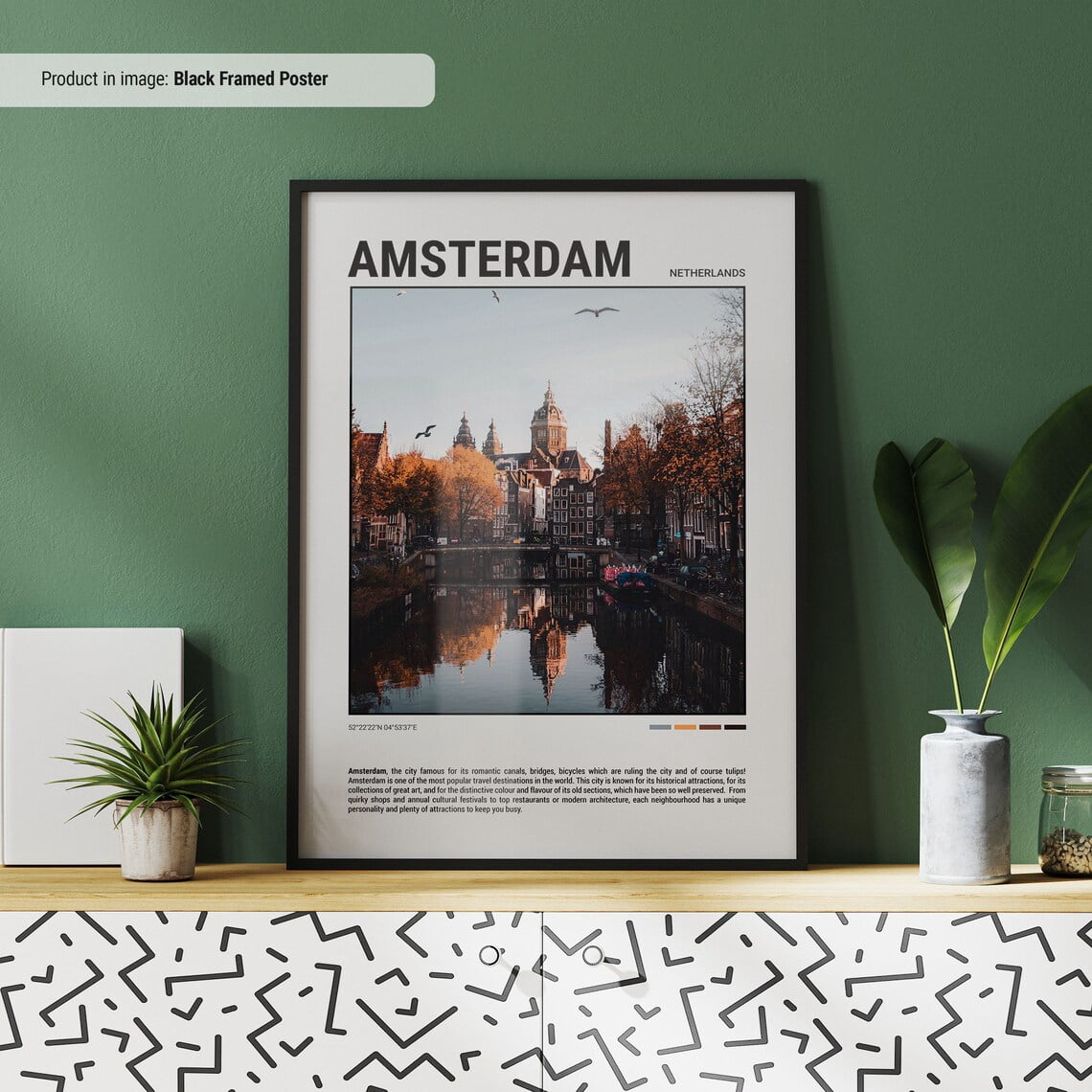 PosterArt Amsterdam, Netherlands Poster Travel Poster Travel Wall Art ...