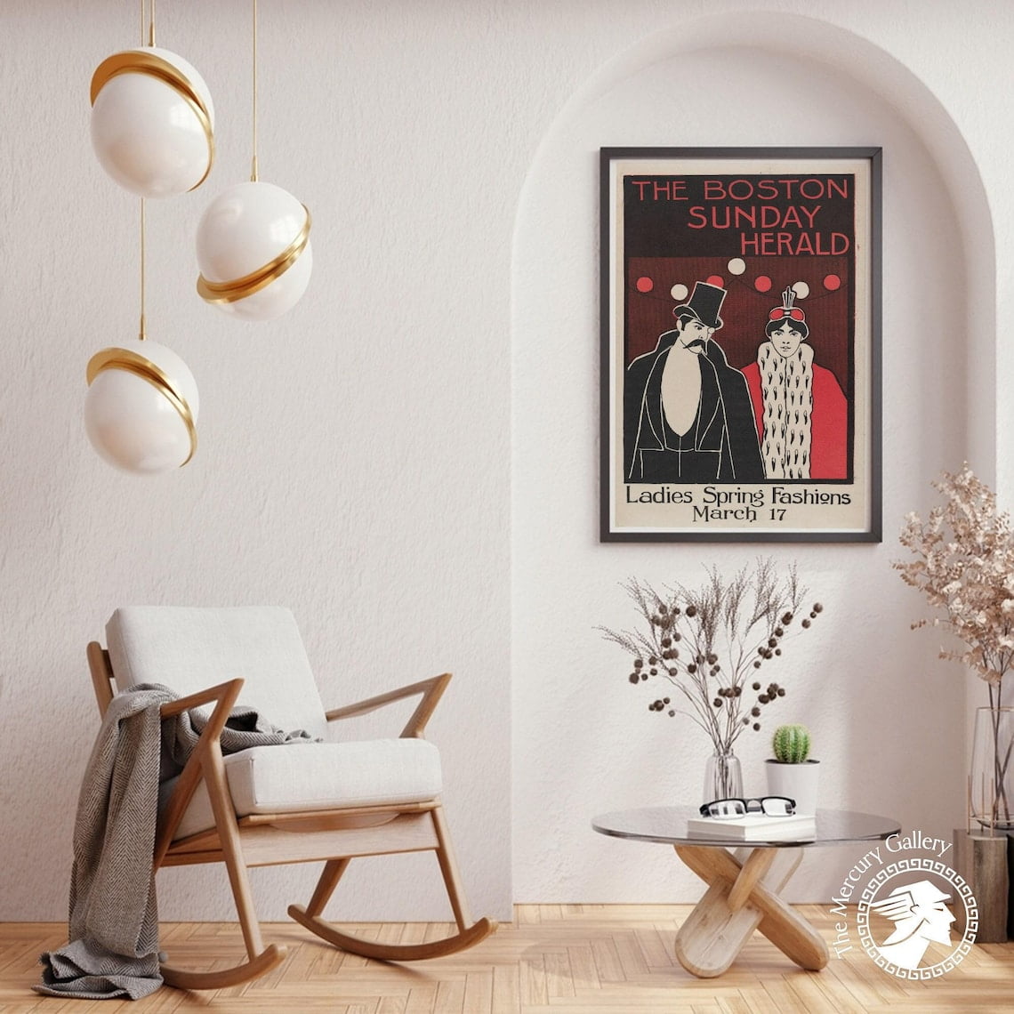 PosterArt Art Deco Poster, Boston Sunday Herald Vintage Cover Print ...
