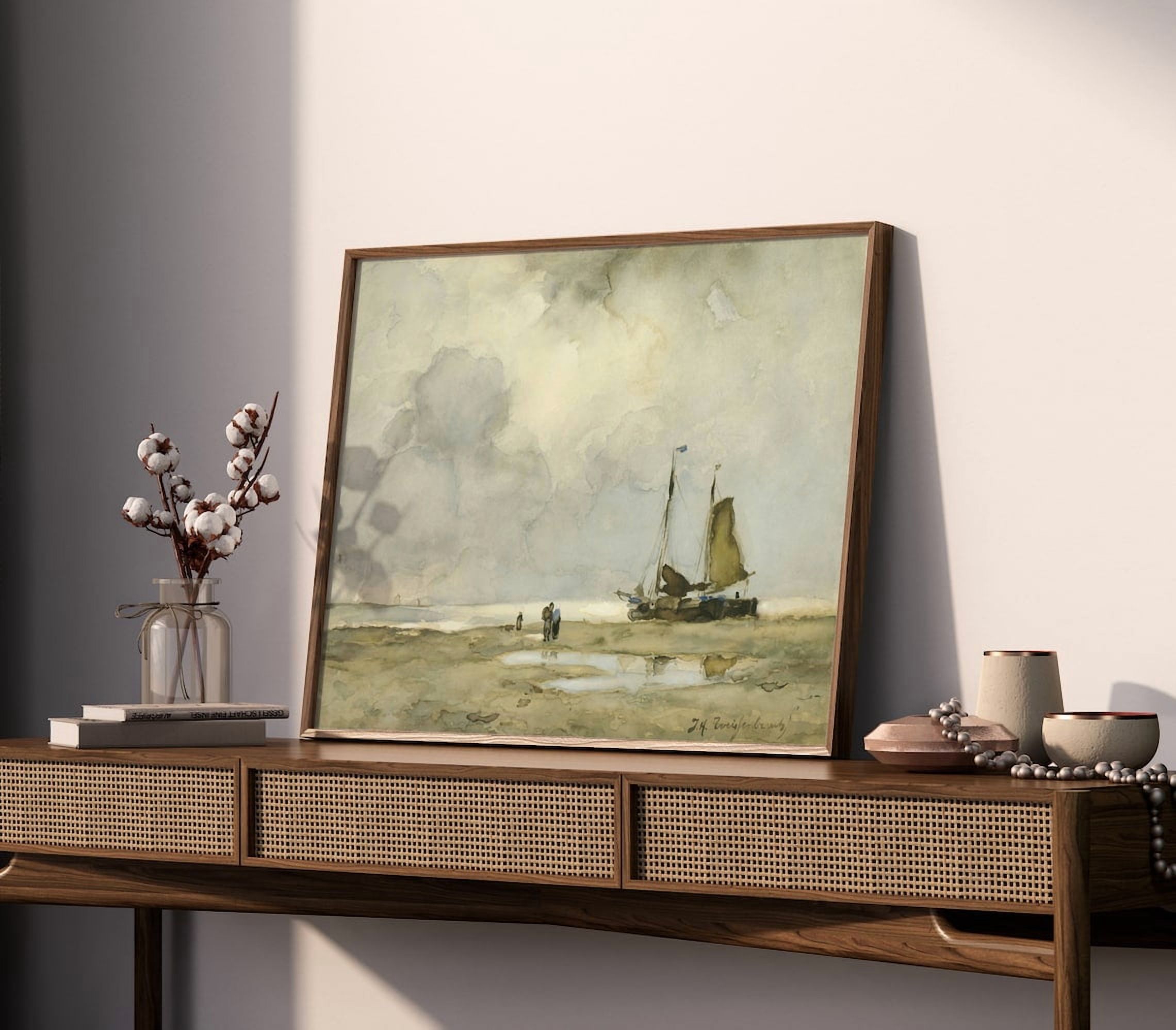 PosterArt Beach Scene Poster By Johan Hendrik Weissenbruch, Vintage ...
