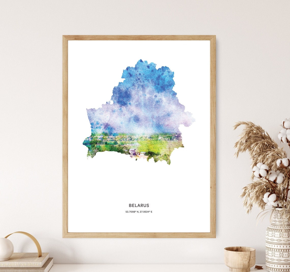 PosterArt Belarus Print, Belarus Poster, Belarus Map Art, Map of ...