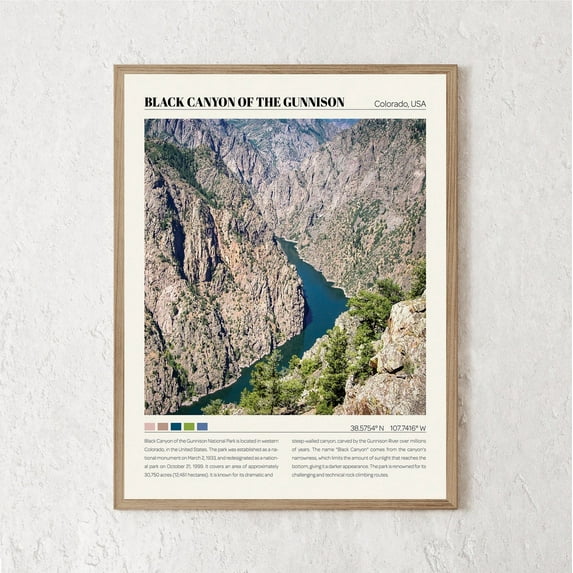 PosterArt Black Canyon of the Gunnison National Park Print, Black ...