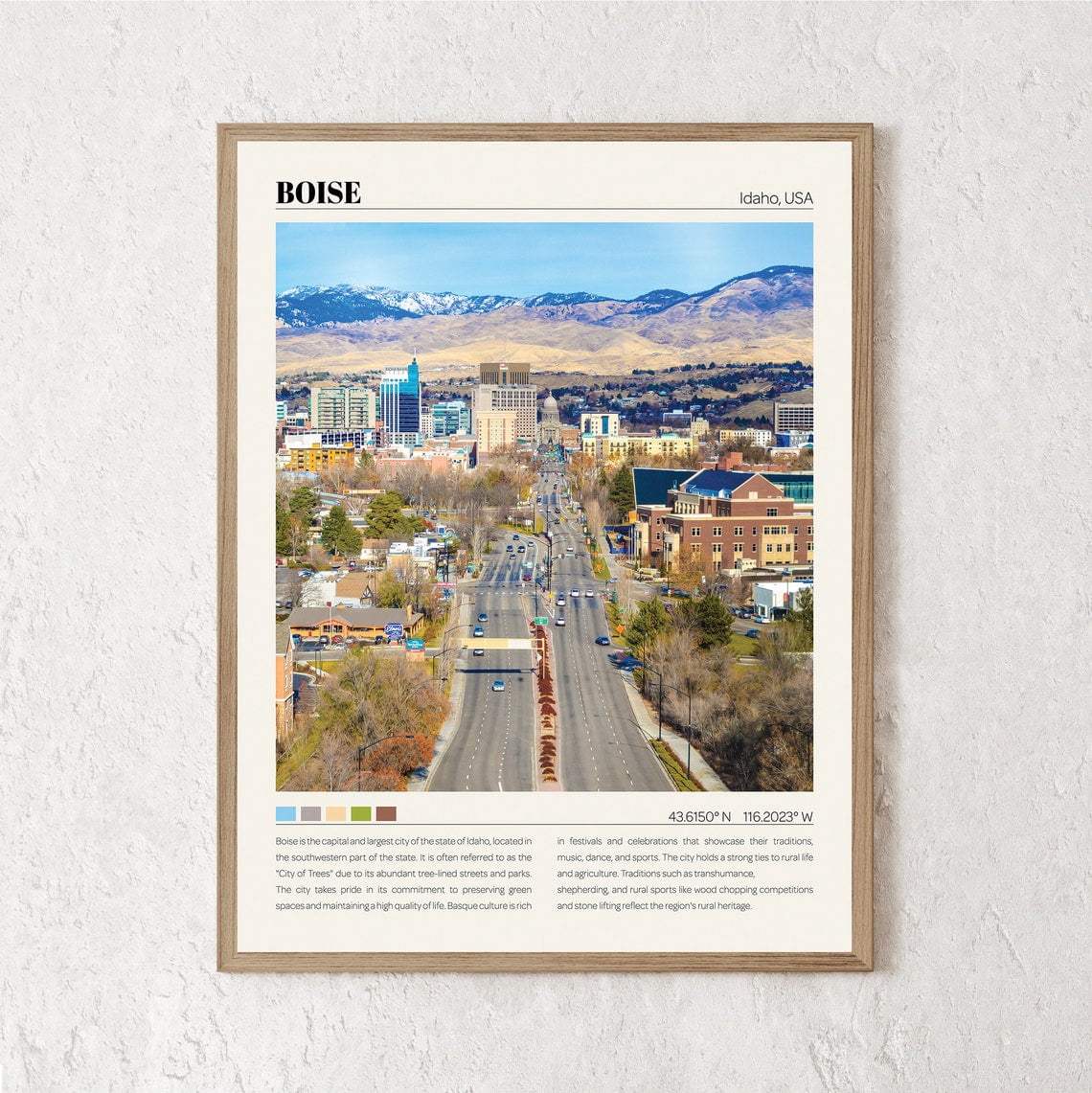 PosterArt Boise Print, Boise Wall Art, Boise Poster, Boise Photo, Boise ...