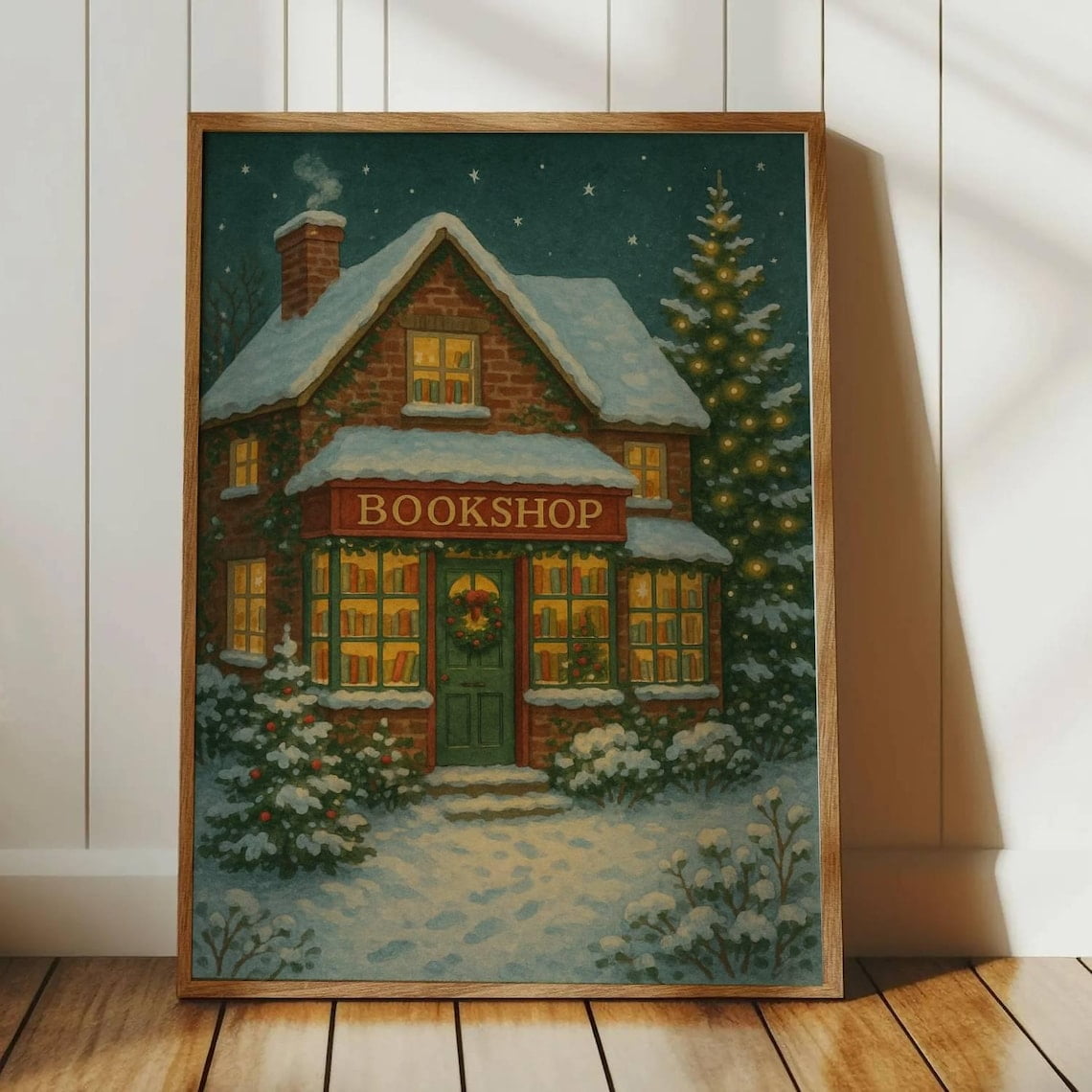 PosterArt Bookshop Printable Poster Wall Art, Winter Holiday ...