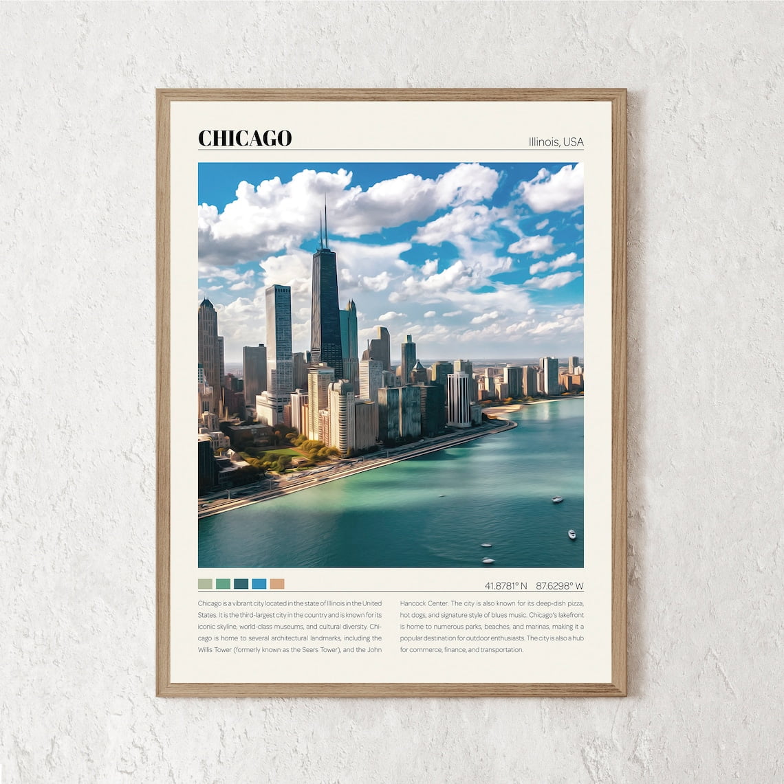 PosterArt Chicago Print, Chicago Wall Art, Chicago Poster, Chicago ...