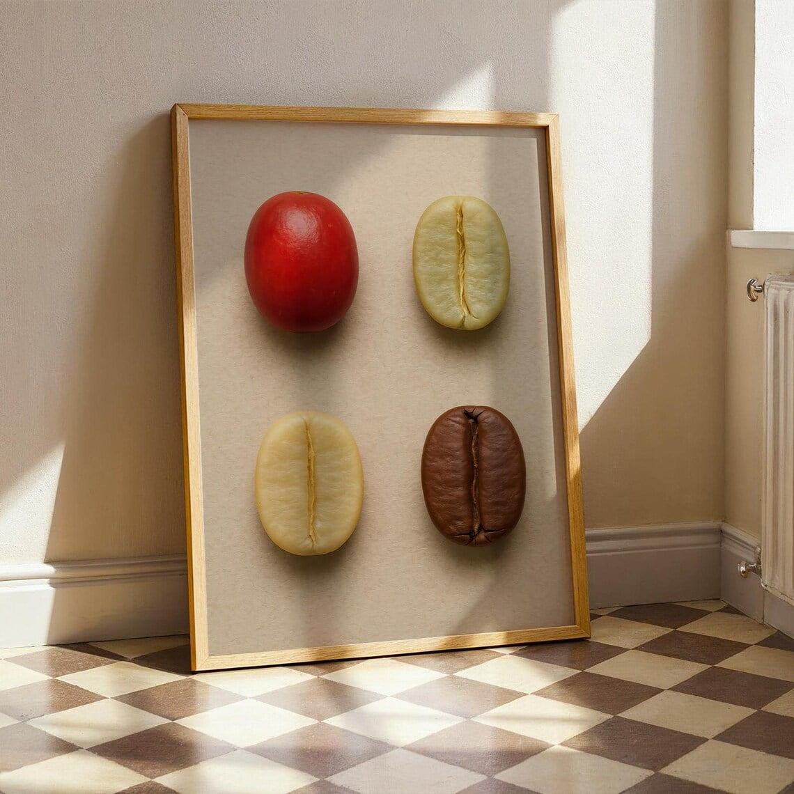 PosterArt Coffee Bean Evolution Poster Wall Art, Minimalist Cafe ...