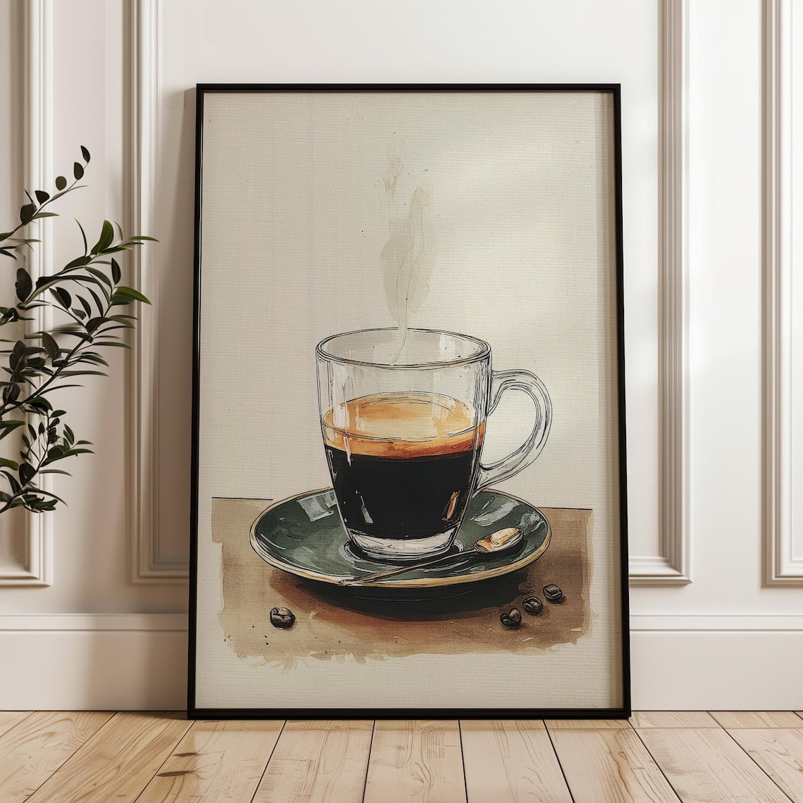 PosterArt Coffee Poster, Hand-Drawn Espresso Art Print, Minimal Kitchen ...