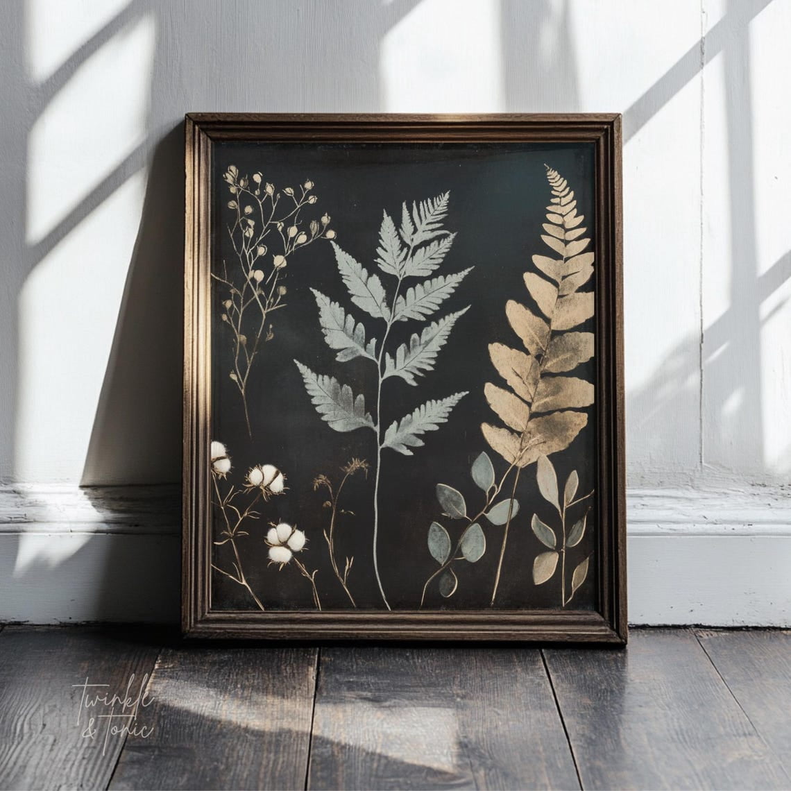 PosterArt Cotton Art Print Rustic Farmhouse Wall Décor Moody Floral ...