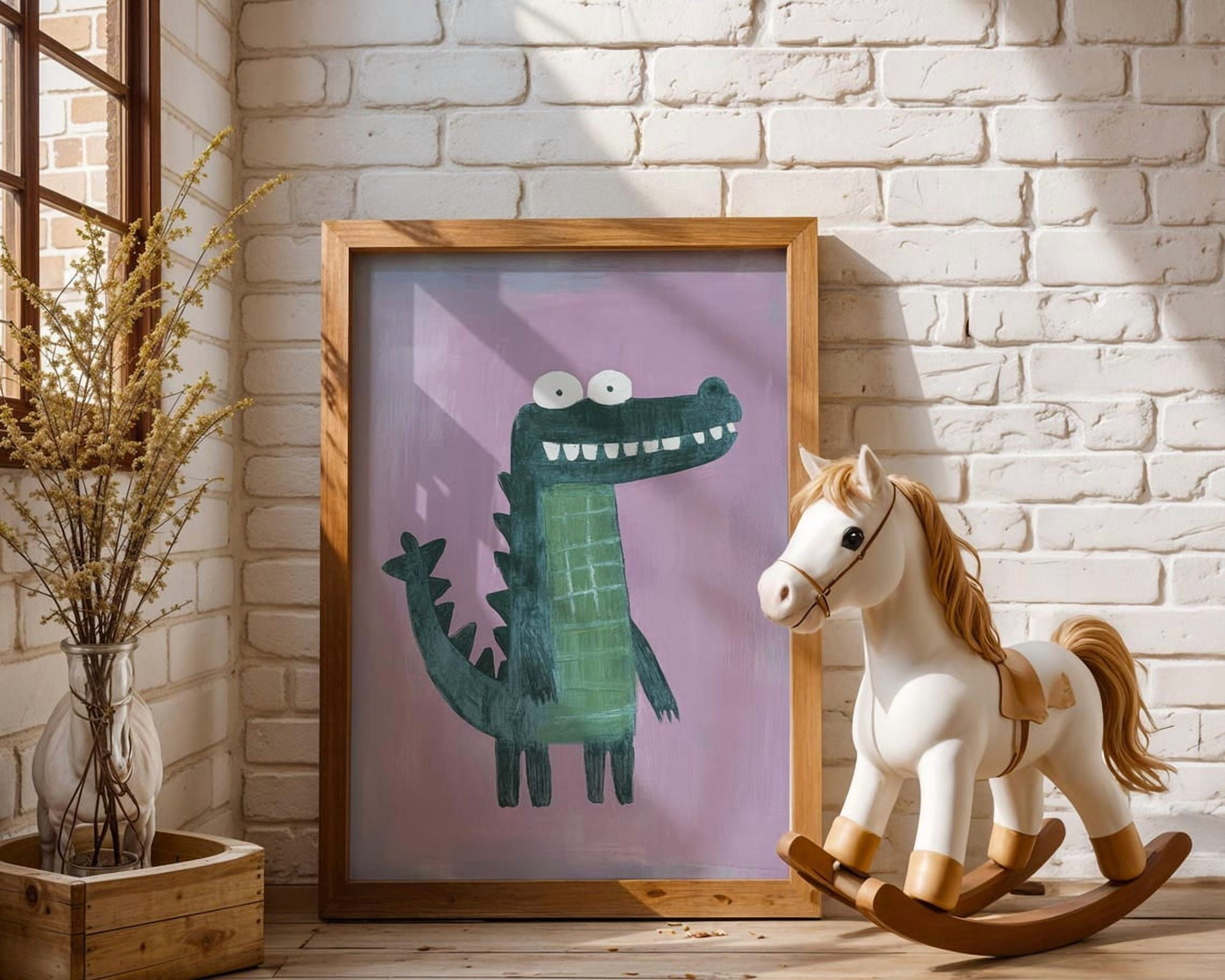 PosterArt Cute Alligator Poster Wall Art, Playful Hand-Painted ...