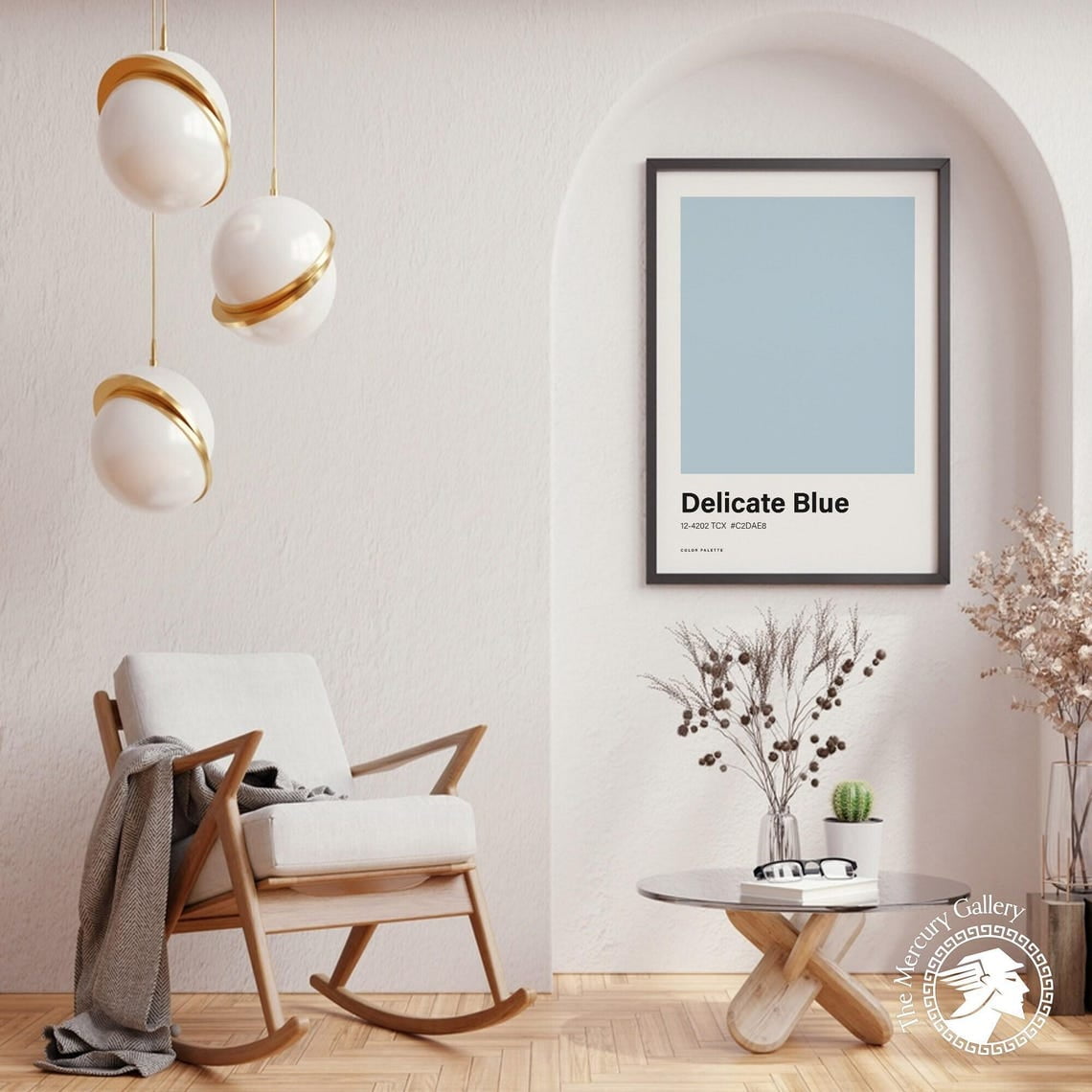 PosterArt Delicate Blue Color Poster, Minimalistic Nordic Design ...