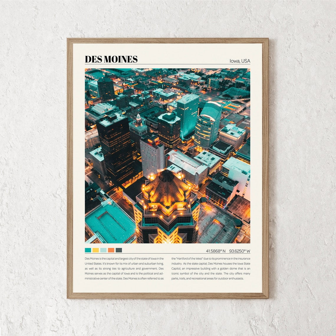 PosterArt Des Moines Print, Des Moines Art, Des Moines Poster, Des ...