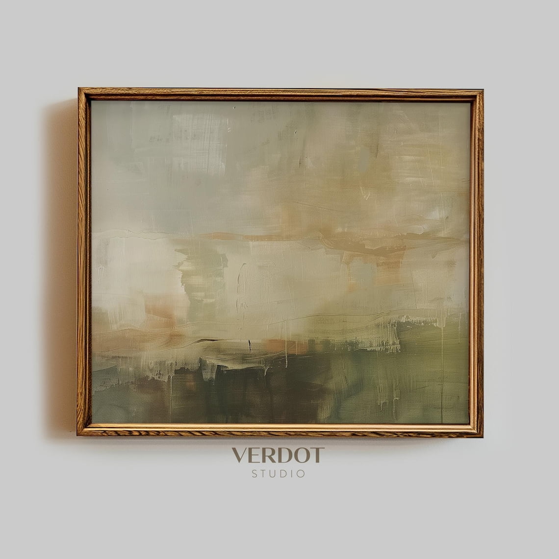 PosterArt Earthy Green Abstract Art Print Minimal Rustic Poster Neutral ...