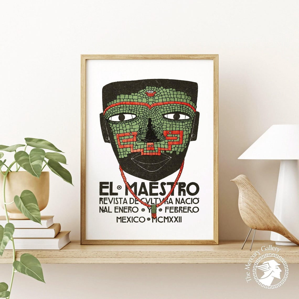 PosterArt El Maestro Poster, Jade Mask Mexican Art Print, Vintage ...