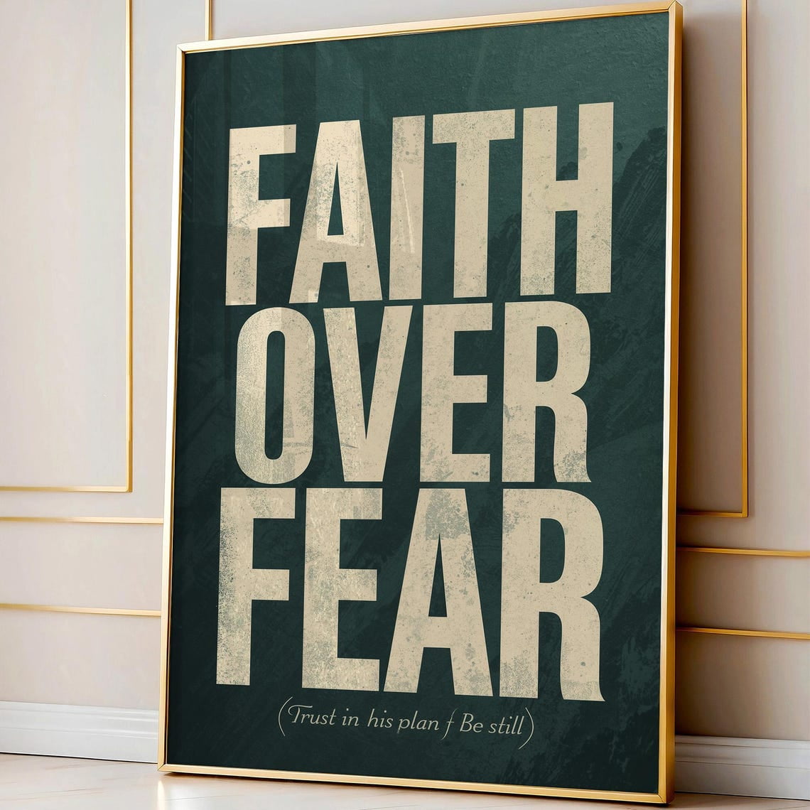 PosterArt Faith Over Fear Poster, Inspirational Christian Printable ...