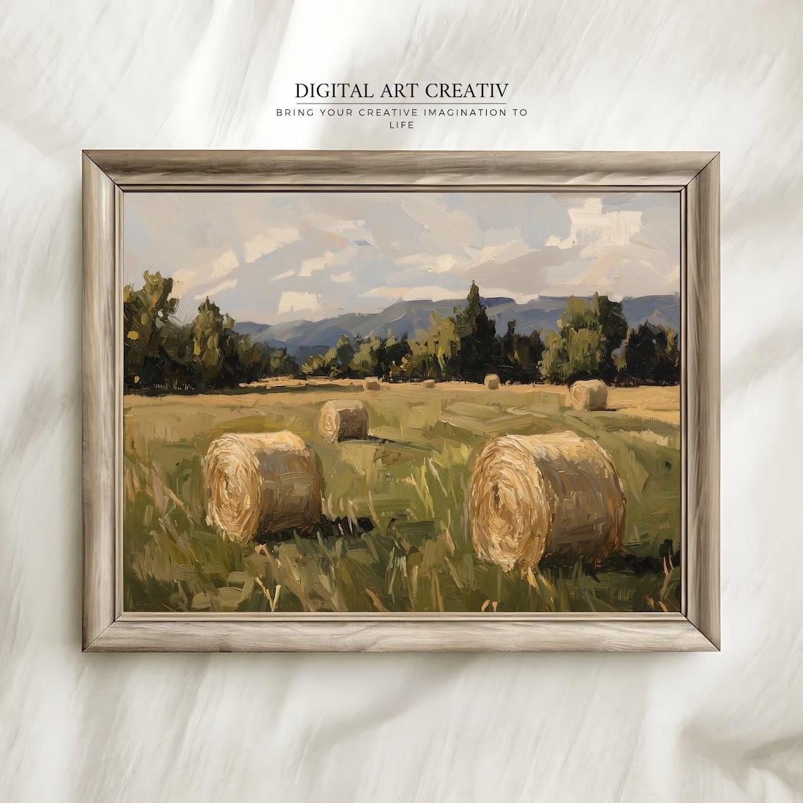 PosterArt Farmhouse Landscape Art Print Neutral Country Poster Vintage ...