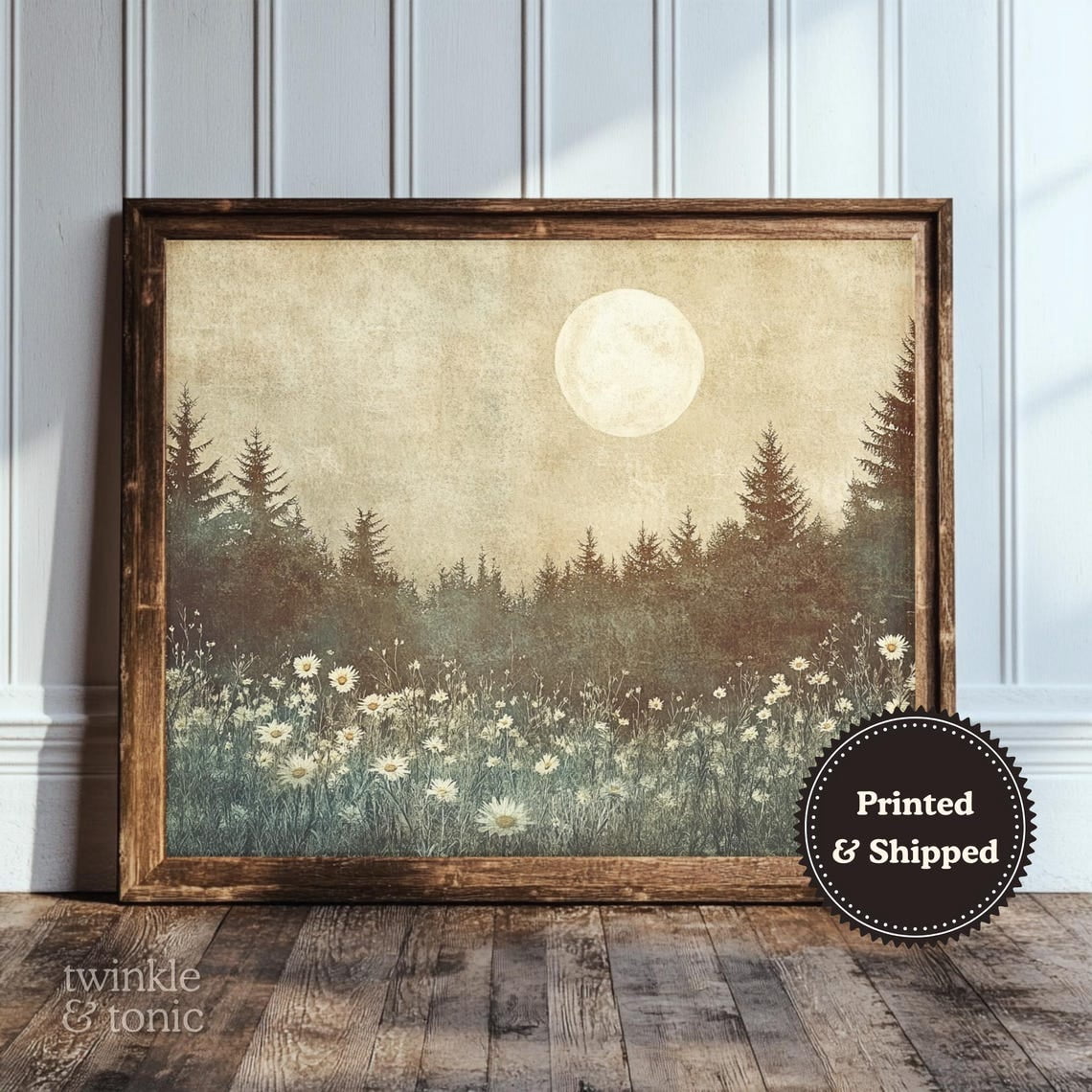 PosterArt Flower Field Art Print Dark Academia Wall Décor Moody ...
