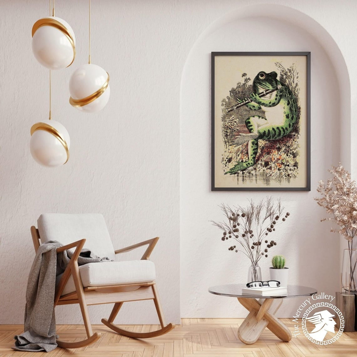 PosterArt Frog Playing Banjo Poster, Vintage Art Deco Wall Print, Retro ...