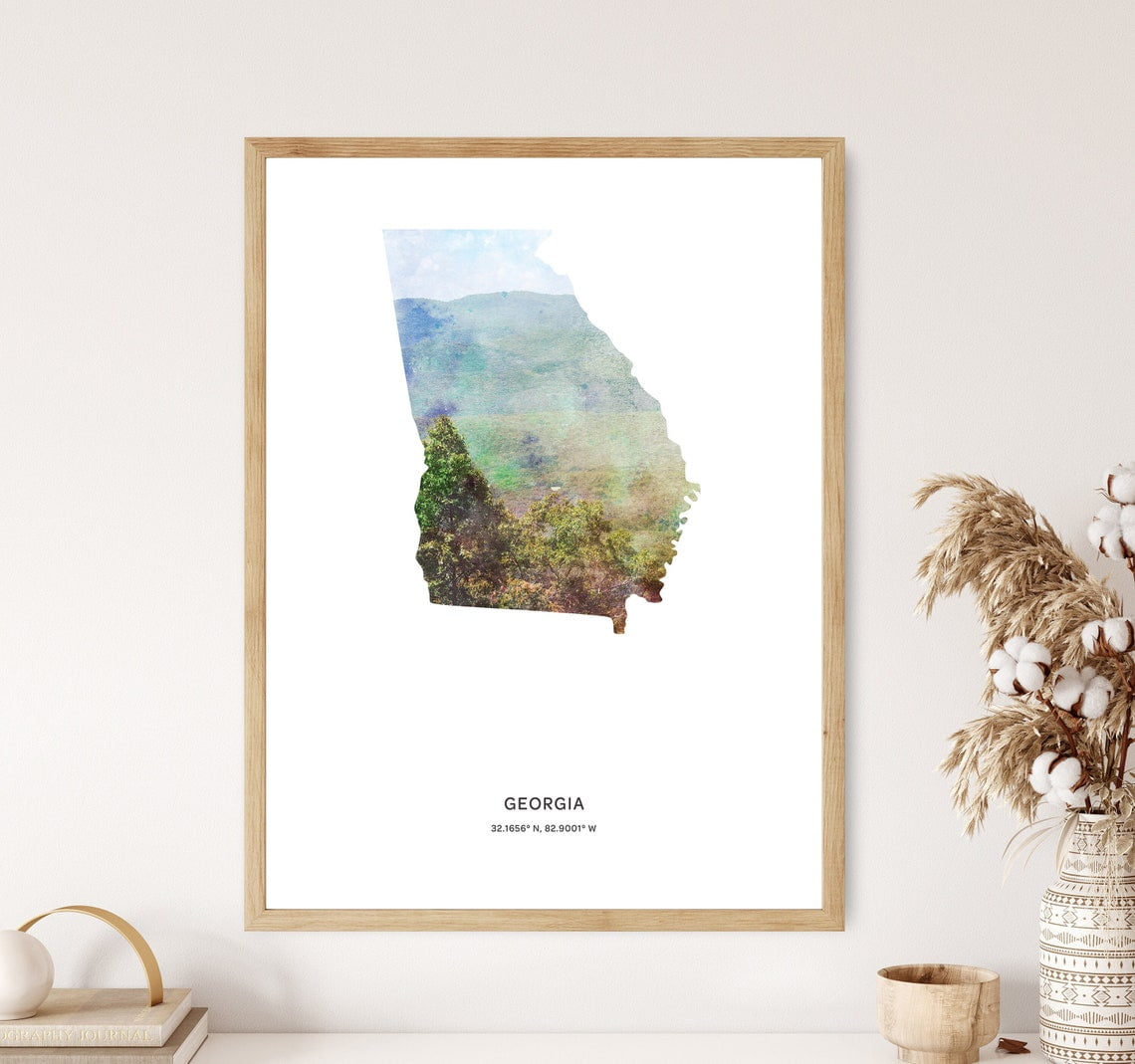 PosterArt Georgia Print, Georgia Poster, Georgia Map Art, Map of ...