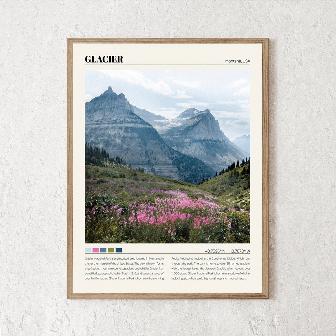 PosterArt Glacier National Park Print, Glacier Wall Art, Glacier ...