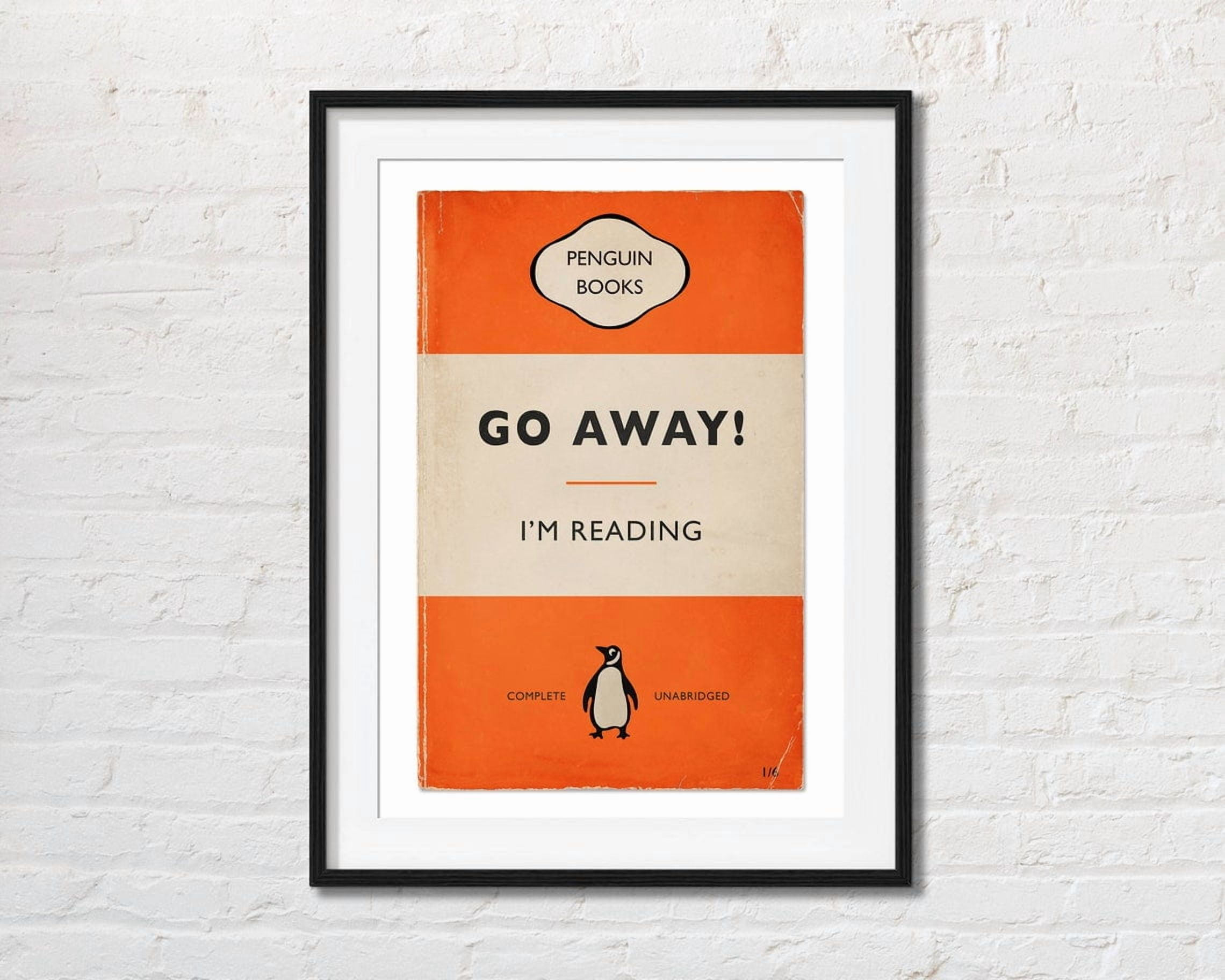 PosterArt Go Away I’m Reading Poster Penguin Book Cover Print Vintage ...