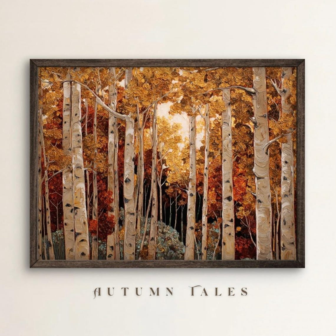 PosterArt Golden Aspen Forest Poster, Modern Fall Printable, Cozy Warm ...