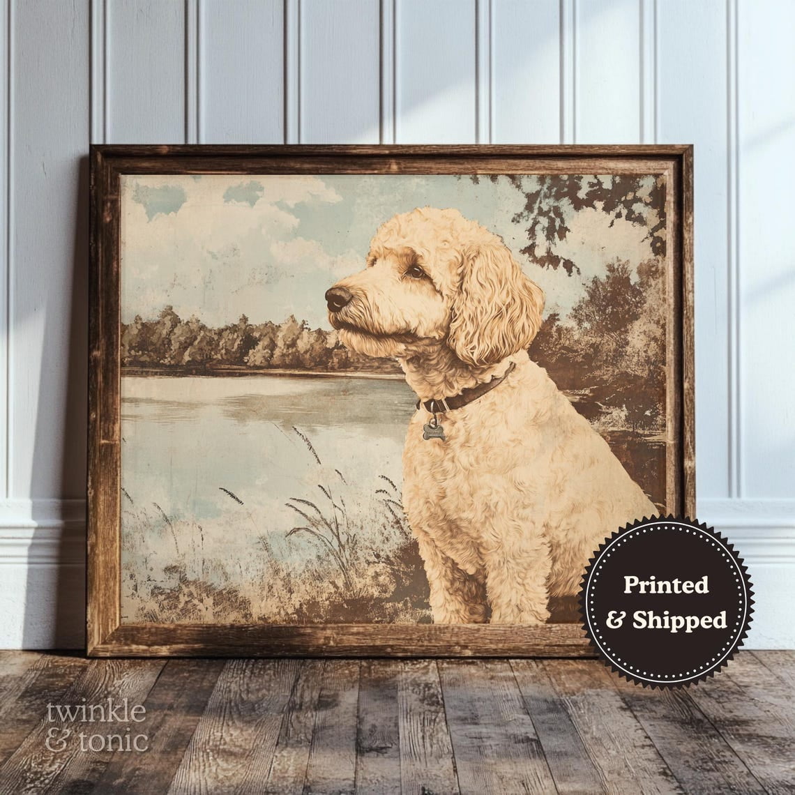 PosterArt Goldendoodle Art Print Moody Labradoodle Wall Décor Dog Mom ...