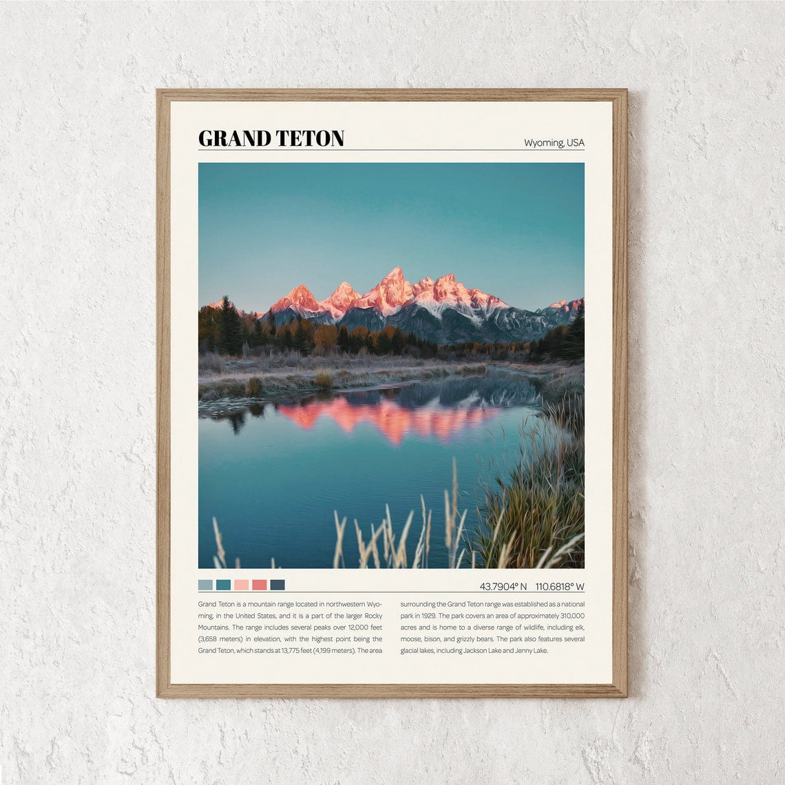 PosterArt Grand Teton Print, Grand Teton Wall Art, Grand Teton National ...