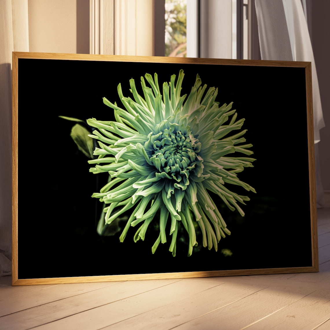 PosterArt Green Dahlia Poster Wall Art, Botanical Photography ...