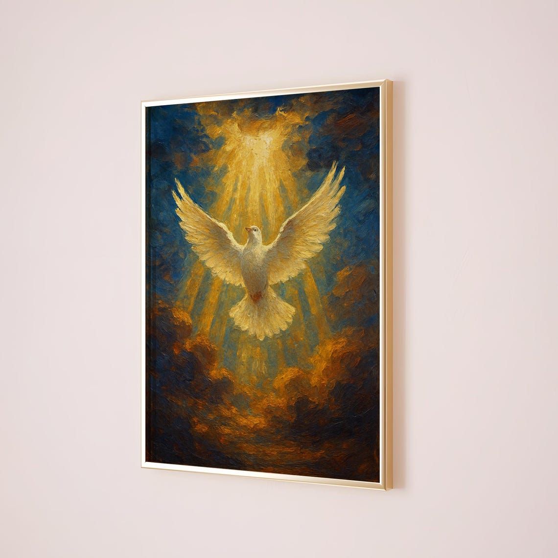 PosterArt Heavenly Dove Poster, Holy Spirit Golden Light Printable ...