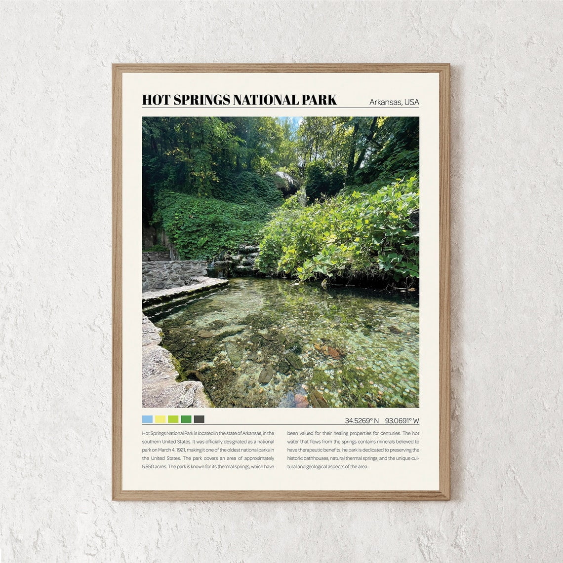 PosterArt Hot Springs National Park Print, Hot Springs Wall Art, Hot ...