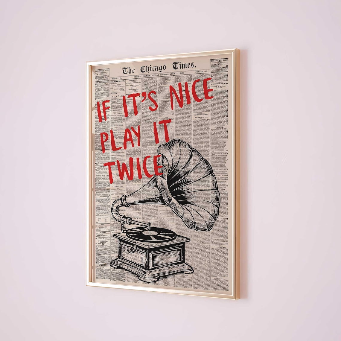 PosterArt If It’s Nice Play It Twice Poster, Retro Music Lover ...
