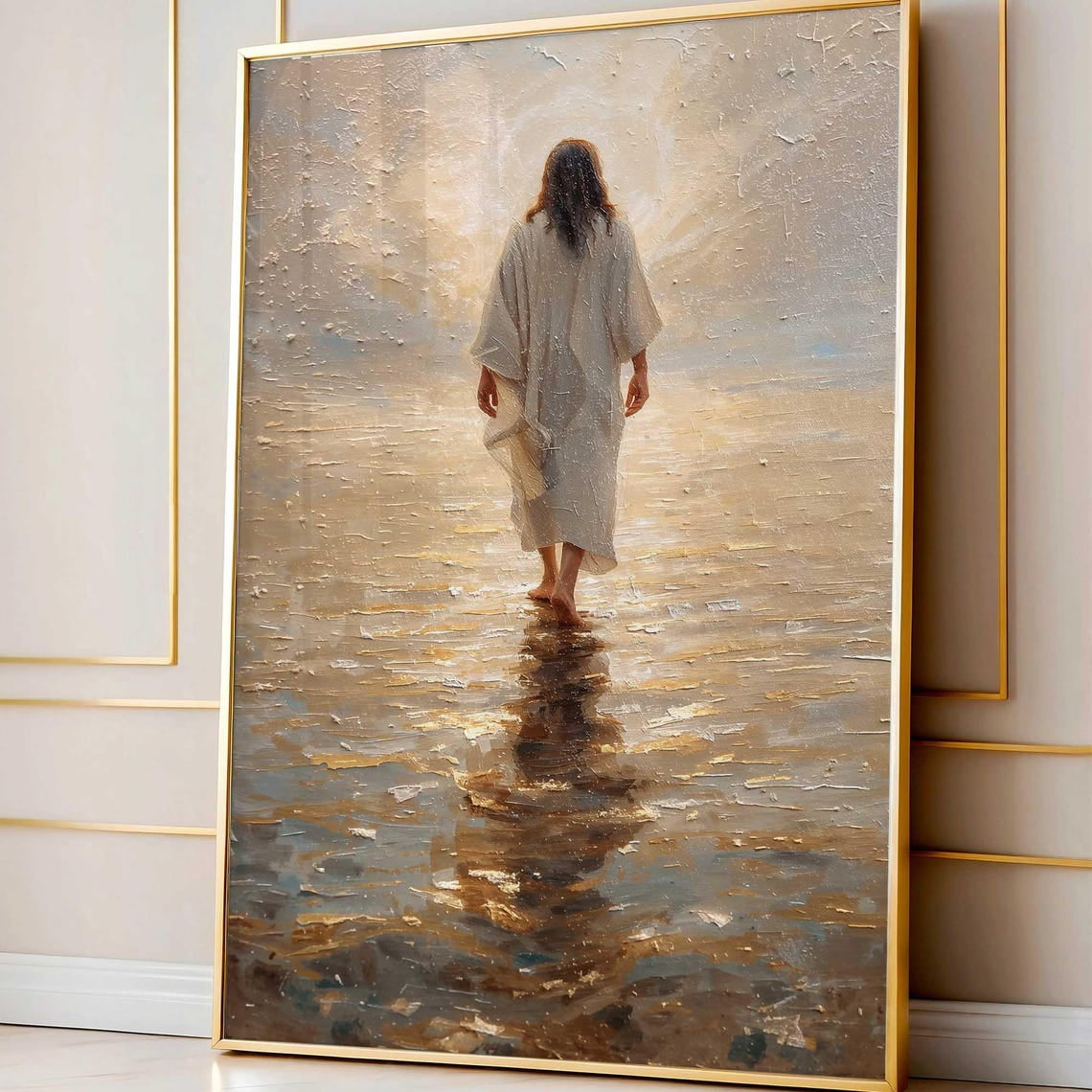 PosterArt Jesus Walking on Water Poster, Inspirational Christian ...