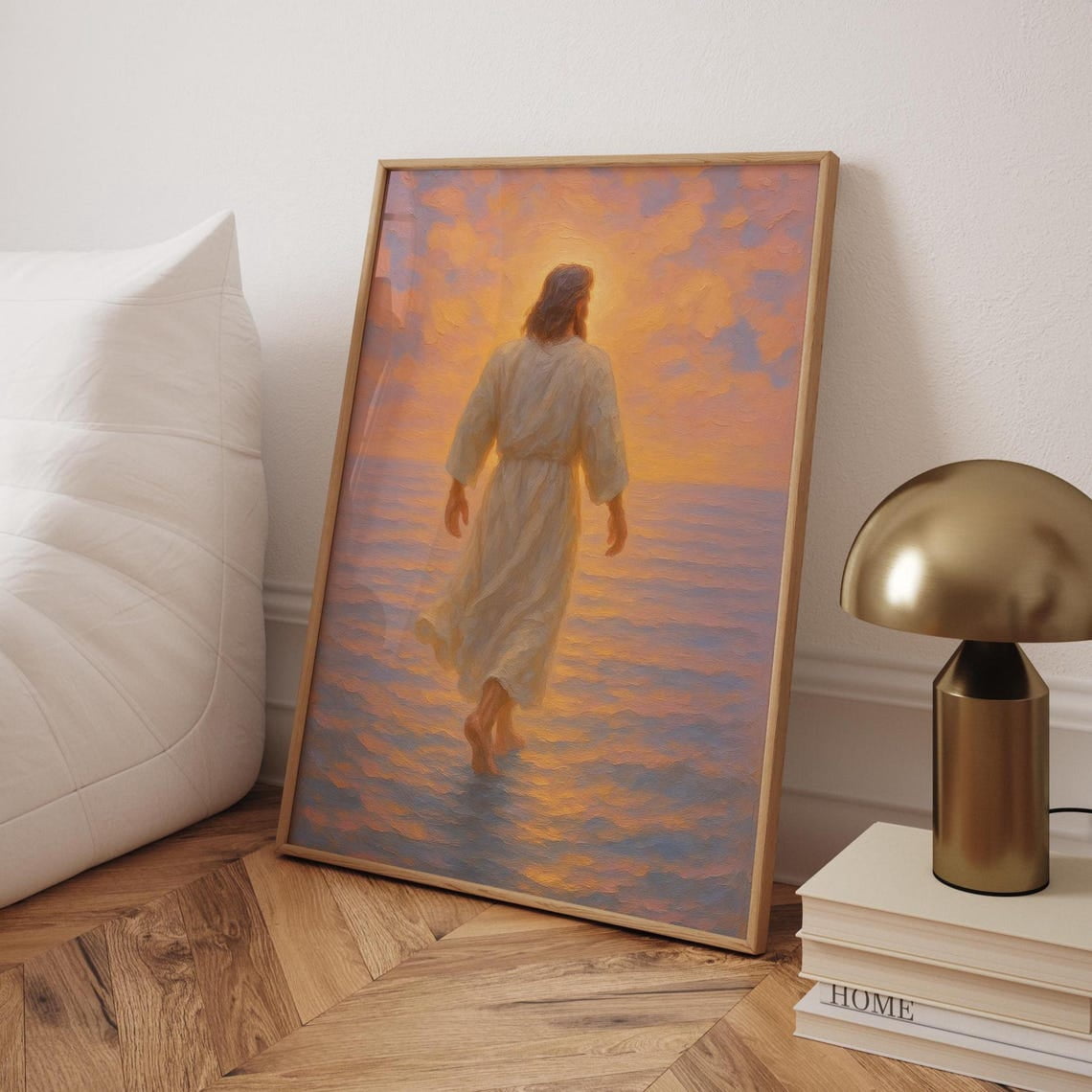 PosterArt Jesus Walking on Water Poster, Savior Religious Christian ...