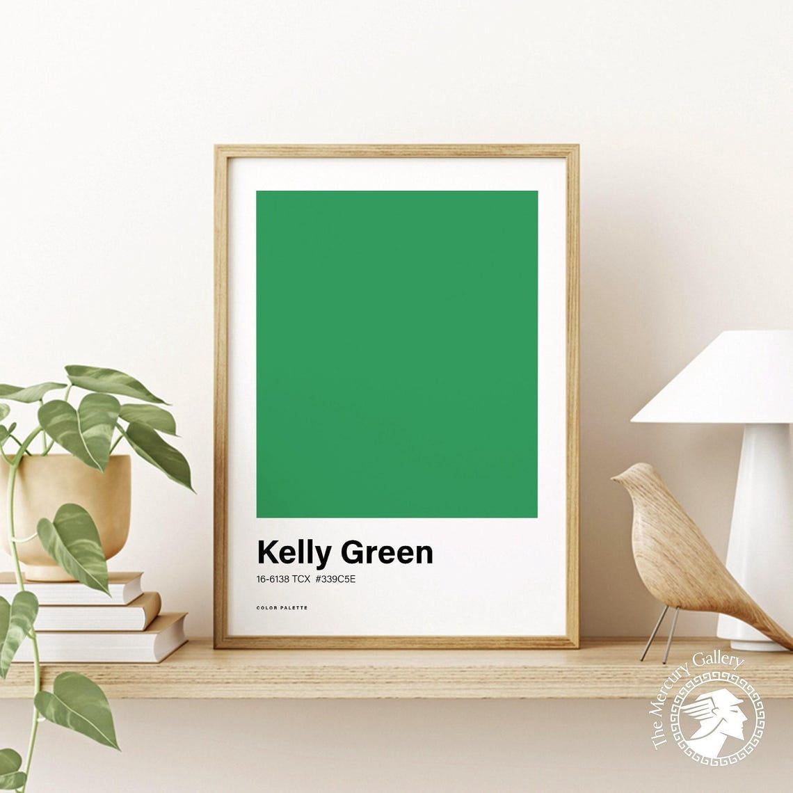 PosterArt Kelly Green Poster, Boho Color Swatch Art Print, Minimalist ...