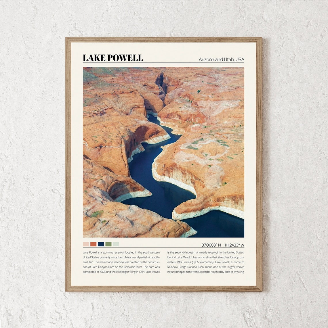 PosterArt Lake Powell Print, Lake Powell Art, Lake Powell Poster, Lake ...