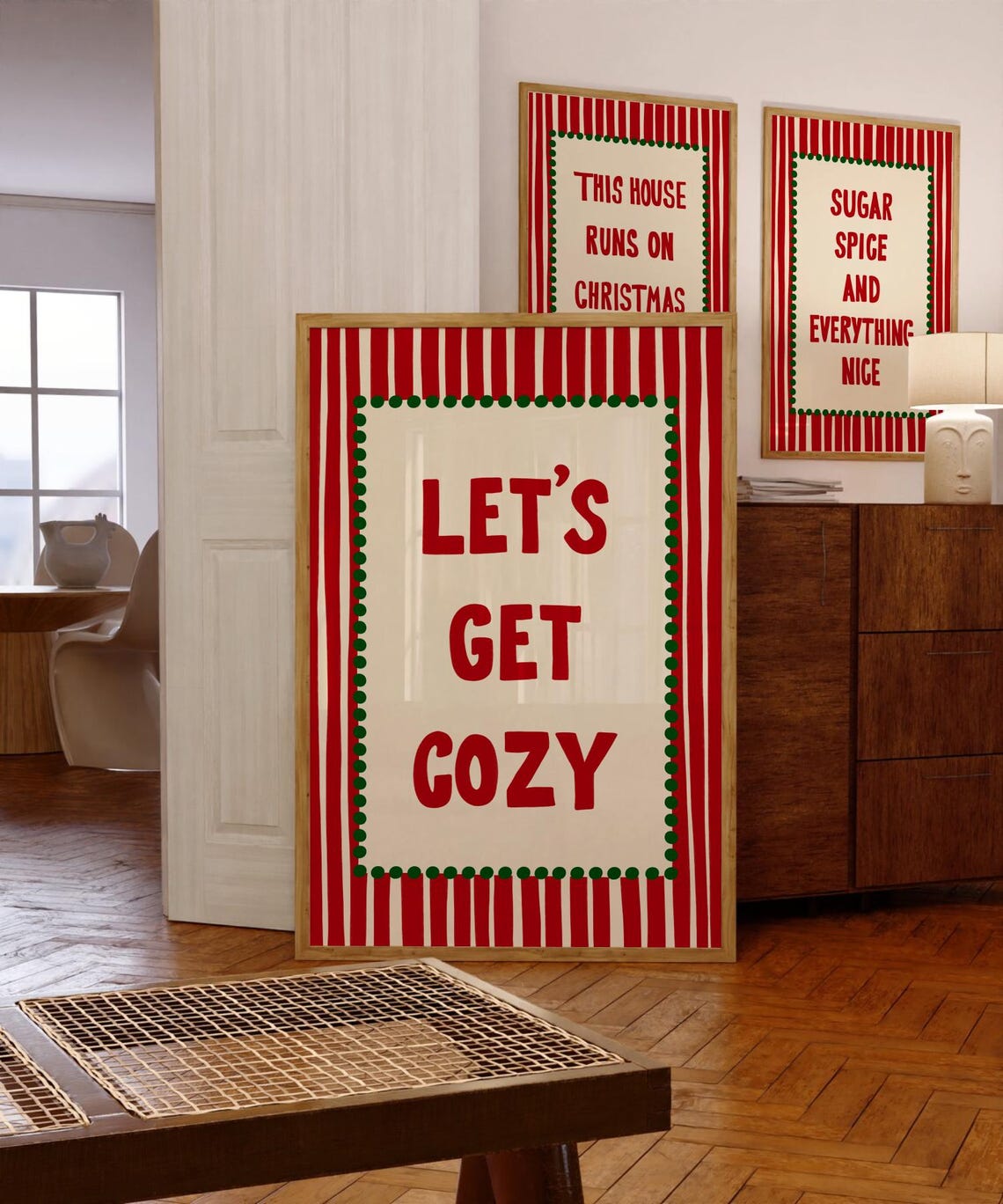 PosterArt Let’s Get Cozy Poster, Retro Winter Holiday Wall Art, Cozy ...