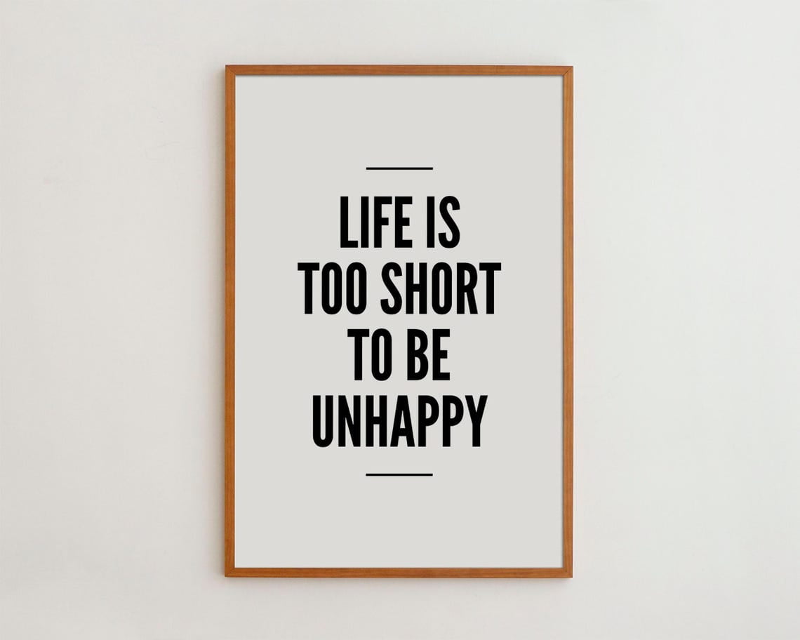 PosterArt Life is Short Typography Print Poster Minimalist Scandinavian ...