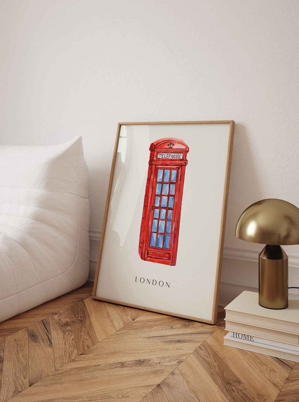 PosterArt London Telephone Box Poster Wall Art, Red Travel Illustration ...