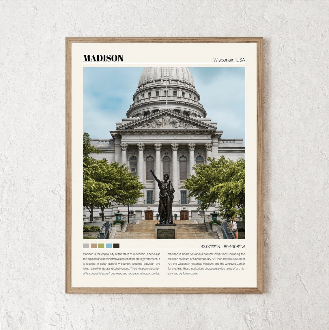PosterArt Madison Print, Madison Wall Art, Madison Poster, Madison ...