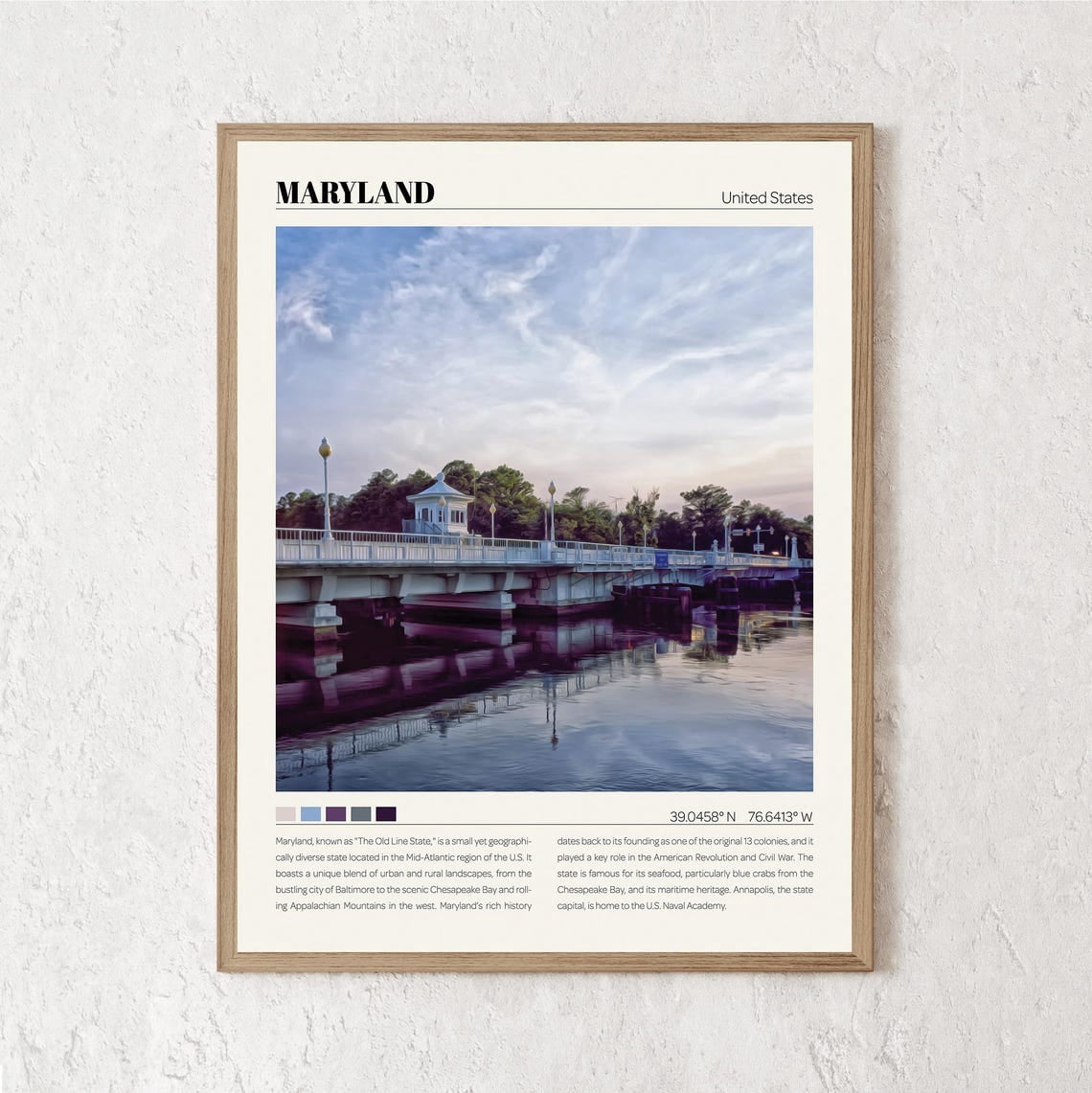 PosterArt Maryland Print, Maryland Wall Art, Maryland Poster, Maryland ...